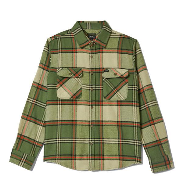 BRIXTON　ブリクストンバワリー　シャツ　長袖シャツ　メンズ　グリーン系　チェック柄　フランネルシャツプロサーファー・プロスケーター・ロックミュージシャンにも愛用されているブランドです。10年以上続くブリクストンの人気定番モデルのフラン...