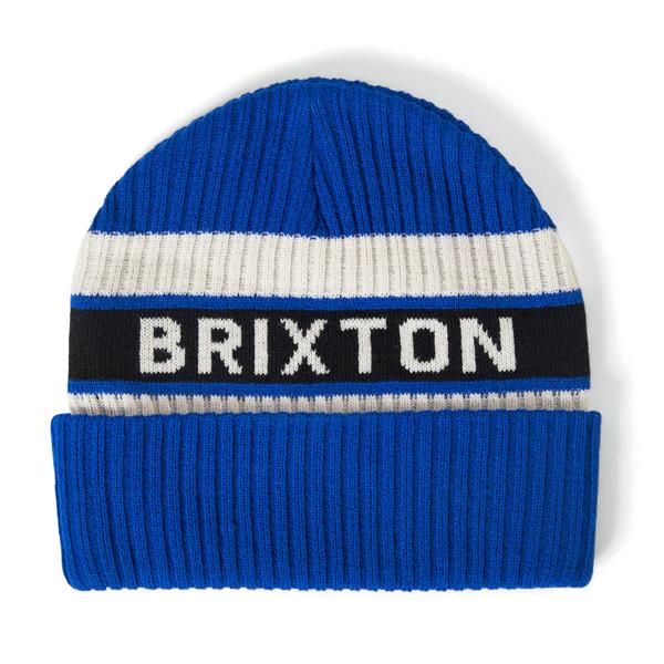 BRIXTON　ブリクストン帽子　ニットキャップ　ニットワッチ　ニット帽　ビーニー　ブルー　2025  プロサーファー・プロスケーター・ロックミュージシャンにも愛用されているブランドです。ジャカード編みのストライプ模様が存在感を放つビーニー...
