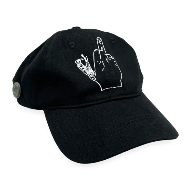 DOOM SAYERS ドゥームセイヤーズコットンキャップ　帽子　キャップUnstructered 6 Panel Hat with Snake Finger Up Yours graphic on the front and a cust...