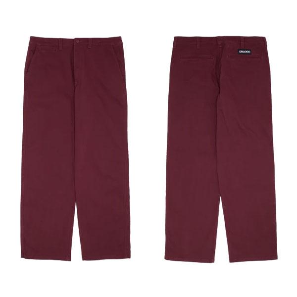 GX1000　ジーエックスセンロングパンツ　メンズ　スケートブランド　コットン　チノパン　2025Zip FlySide Slit Front Pockets w/ Hidden Coin PocketRear Double Welt Po...