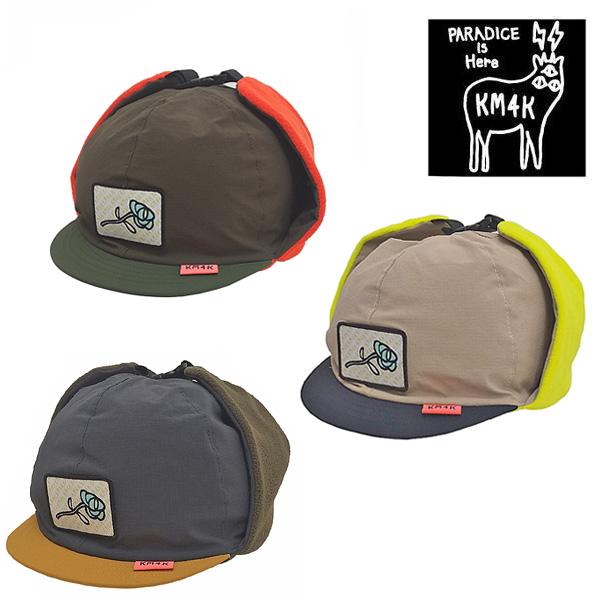 KM4K　カモシカ帽子　イヤーフラップキャップ　裏フリース　折り返し　スノーボード　ナイロン＆フリース　耳当て付き　キャップ　ツバが短めのキャップ　2022※返品交換はご遠慮くださいませ。サイズ：頭周りONESIZE：約59.0cm素材：【...