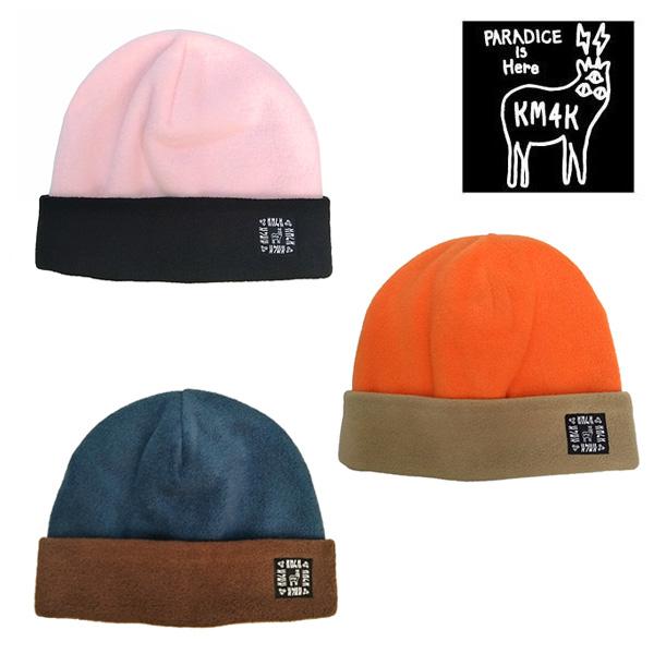 KM4K　カモシカ帽子　フリース　折り返しあり　2トーン　厚手　スノーボードでもストリートでも！ 　PINK　ORANGE　BLUEmade in japan※返品交換はご遠慮くださいませ。サイズ：FREE素材：【ポリエステル100％】オス...