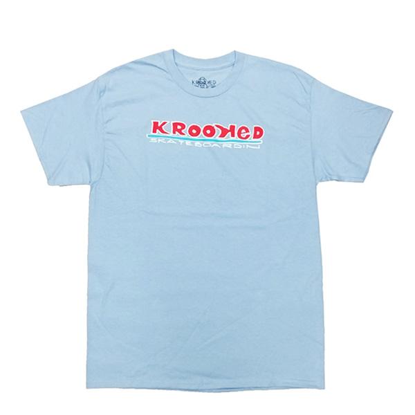KROOKED SKATEBOARDS　クルキッド クルーキッドTシャツ　クルーネック　半袖Tシャツ　ライトブルーTシャツ2002年に元REALに在籍していたマーク ゴンザレスが設立したDECKブランド。スケート界でもアート界でも絶大な支持...