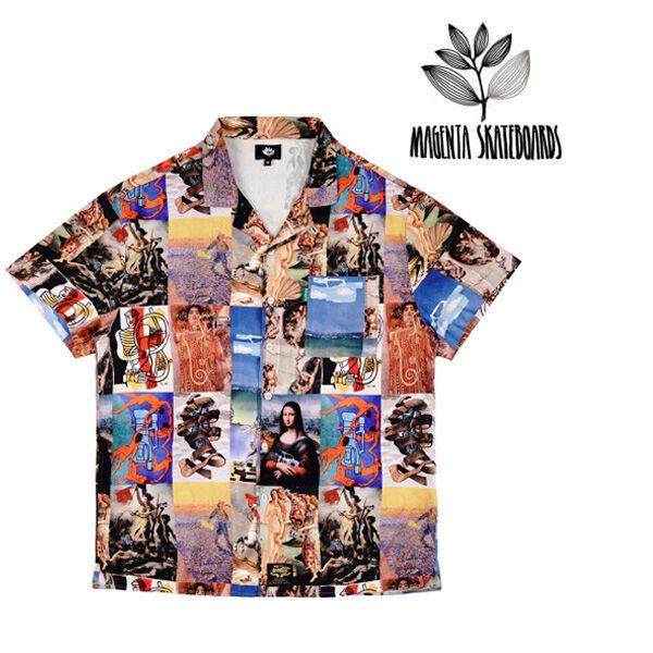 MAGENTA SKATEBOARDS　マジェンタ スケートボード半袖シャツ　開襟　2022 SUMMER　マゼンタ　総柄※柄の出方は個々に異なります為、画像とは異なります。何卒ご了承くださいませ。※こちらの商品は旧モデルにつき、大幅にお値...