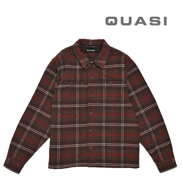 QUASI SKATEBOARDS　クワジ　クワージー2024　チェック柄シャツ　長袖シャツ　厚地　ブラウン系　スケートブランド■ Heavyweight Woven Shirting■ Oversized Patch Chest Pock...