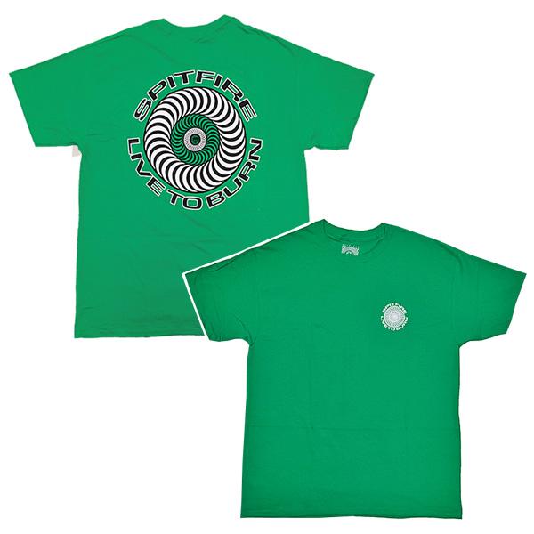 SPIT FIRE　スピットファイア ウィール　スピットファイヤー半袖Tシャツ　メンズ　ロゴプリント　グリーン Tシャツ火の玉小僧のマークで有名な世界NO１のシェアを誇るウィールブランドです。最良質のウレタンから造り出されるウィールはどれも...