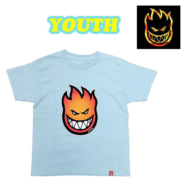 SPIT FIRE　スピットファイア ウィール　スピットファイヤー半袖Tシャツ　キッズ　ユース　子供服　ロゴプリント　ライトブルーTシャツユースサイズ：着丈/身幅（cm）S：53.0/43.0M：55.0/46.0L：60.0/48.0XL...
