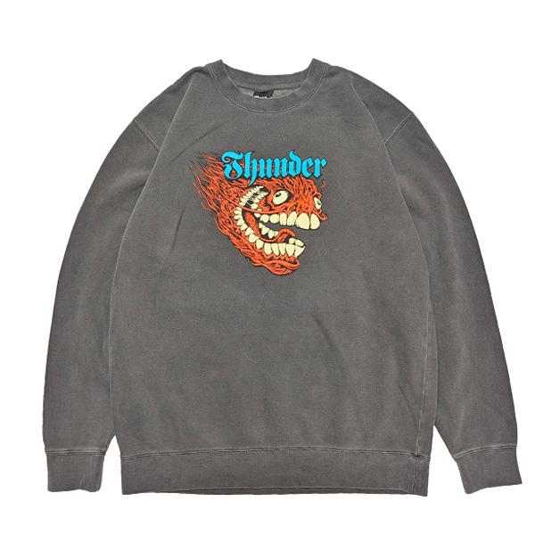 THUNDER TRUCKS　サンダートラックスウェット　クルーネックスウェット　トレーナー　ユーズド調　メンズ　薄手サイズ：着丈/身幅（cm）Ｌ：71.0/61.0XL：75.0/64.0XXL：77.0/68.0素材：コットン80％ ポ...
