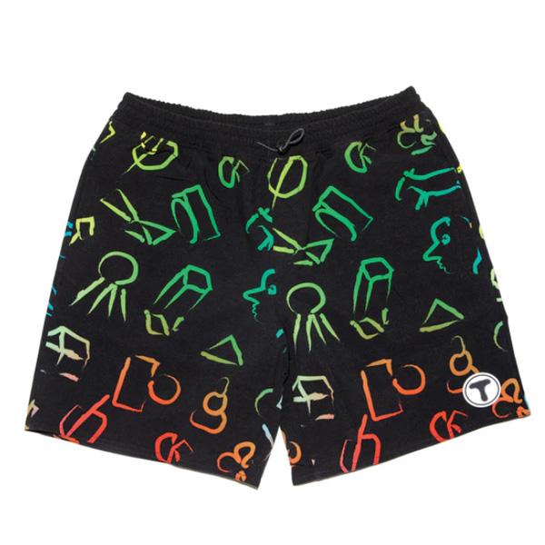 TORMENT MAGAZINE  トーメントマガジンショーツ　ショートパンツ　メンズ　ブラック　ウエストゴム＆紐　背面ジッパー式ポケット付き　ウエストサイズ調整可能The best shorts ever created by man.W...