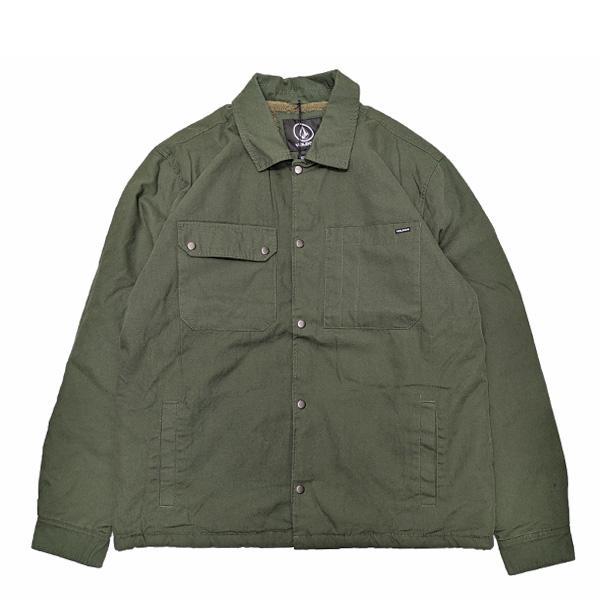 VOLCOM　ボルコムコットンジャケット　アウター　裏ボア　メンズ 　スナップボタンLarkin Lined Jacket は、汎用性の高いスタイルに耐久性と暖かさをもたらします。このリラックスフィットのオーバーシャ??ツ スタイルのジャケ...