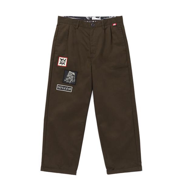 VOLCOM　ボルコムチノパン　コットンパンツ　ロングパンツ　ルーズフィット開口部：19インチポリエステル65％、コットン35％の軽撥水加工サイズ32の股下：28.25インチ(71.8cm)ミリタリー・クラシックなチノ・パンツ下腿部にはスプ...