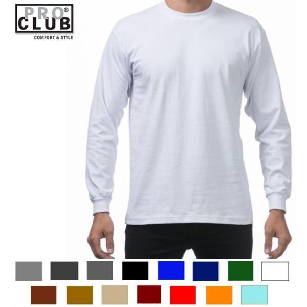 アメリカのブランドPROCLUB(プロクラブ)6.5オンス、ヘビーウエイト無地長袖Tシャツです。※こちらの商品はシミや少々の傷がございます。ご了承の上ご注文ください。(返品交換不可）素材::綿100% (ミディアムグレー綿90%ポリエステル...