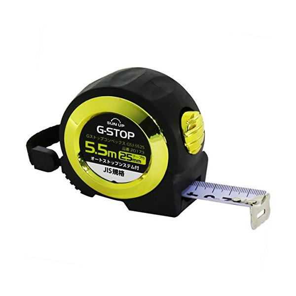 GSJ-5525-/5.5mx25mm巾/GSJ-5525・Size:5.5mx25mm巾Style:GSJ-5525・JIS規格品・オートストップシステム採用・ナイロンコーティングで、目盛長持ち・テープ巾;25mm テープ長さ;5.5m