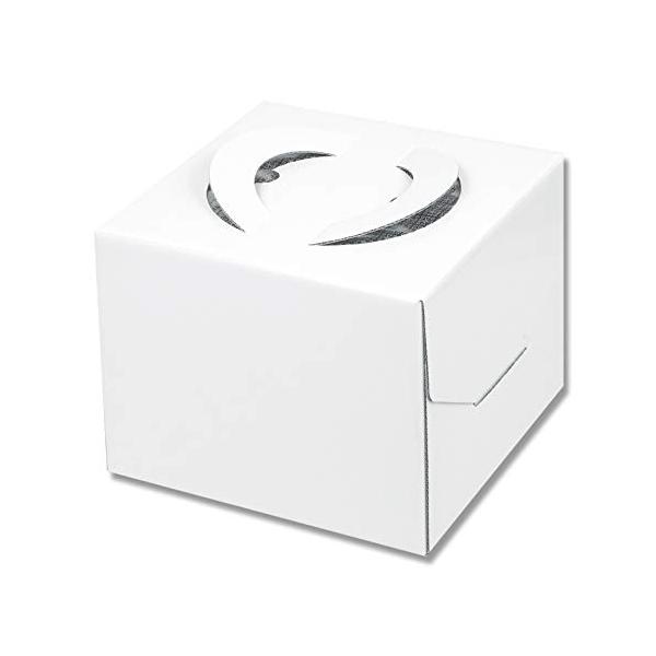 ホワイト/横190×縦190×高150mm/4246820・パッケージ個数:1・トレー付のケーキ箱・カード紙・A-PET