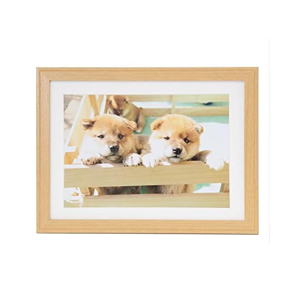 単品木地/A4/407635・Style:単品・パッケージ個数:1・前面板には透明PET板(厚さ1.0mm)を採用。軽量で、破損を防ぐことができます。・木製・厚手Vカットマット台紙(厚さ1.3mm)・額縁外寸:W366×H279mm・額縁内...