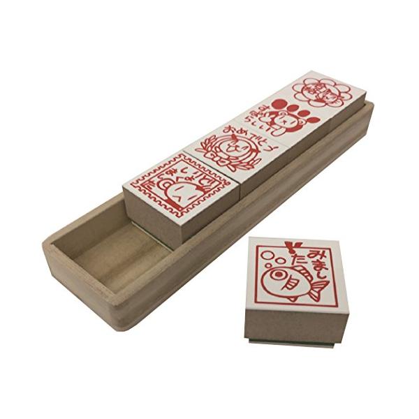 SS-036/ケース:W160×D40×H17mm、スタンプ(1本):W30×D30×H21mm/SS-036・Color:SS-036・パッケージ個数:1・セット内容木製ケース1個、スタンプ5種・印面サイズ30×30ミリ・印面内容/5種類...