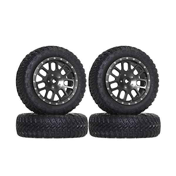 BK/-/-・Color:BK・京商 MINI-Z 4X4ジムニーシエラ用の硬質アルミ製インチアップデザインホイル＆タイヤセットです。・硬質アルミ製ホイルは、インチアップすることで精悍なスタイルを実現し、高精度CNCで切削しアルマイト加工を...