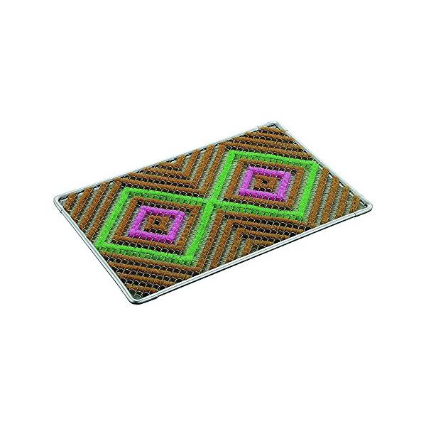 ワイヤー＆ブラシブラウン/60 x 90 cm (長方形)/F-18-6・Size:60 x 90 cm (長方形)PatternName:単品・パッケージ個数:1・材質:ワイヤー/硬メッキ鉄線、縁/スチール亜鉛メッキ、ブラシ/PP(ポリプ...