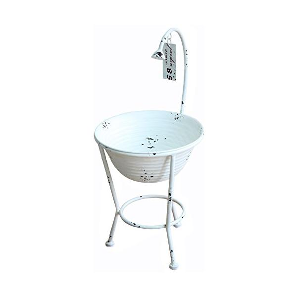 ホワイト/W25×D25×H53cm/7034・パッケージ個数:1・本体サイズ:約25×25×53cm・材質:アイアン・原産国:中国・製品の特性上、色ムラや傷などがありますが不具合商品ではございません。・アンティーク調の商品のため、一点一点...