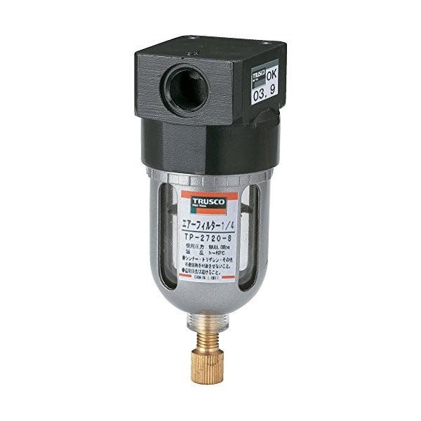 -/-/TP27208・パッケージ個数:1・使用圧力(MPa):1・処理空気流量([[立米]]/min):0.39・接続口径:Rc1/4・全長(mm):100・ろ過精度(μm):40