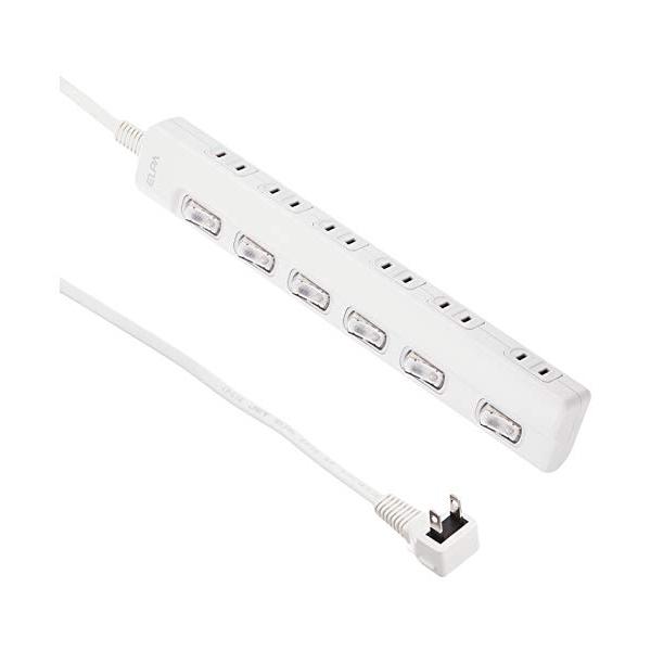 6個口白い/2m/WLS-LY62EB(W)・Size:2mStyle:6個口・パッケージ個数:1・ホタル色ＬＥＤホタル色ＬＥＤランプ仕様の独立スイッチ付きタップです。・横差しタイプ差し込みやすい6個口の上差しタイプ です。・保護被ふく付Ａ...