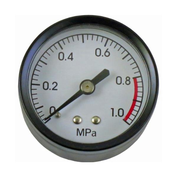 埋め込み型-/50mm/R1/4・Size:50mmStyle:埋め込み型・取付けネジ R1/4(PT1/4)管用テーパーオネジ・計測範囲 0~1.0MPa・使用最高圧力 1.0MPa・材質:スチール・黄銅(真鍮)・用途:配管内のエアー圧力の計測