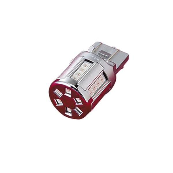 T20ダブル/シングルウェッジ兼用レッド/横16×縦37×奥行20/M10-T20D-RE・Style:T20ダブル/シングルウェッジ兼用・パッケージ個数:1・ジュエルLEDバルブ バイク専用・DC12V 二輪車 車検対応、高輝度6＋24L...