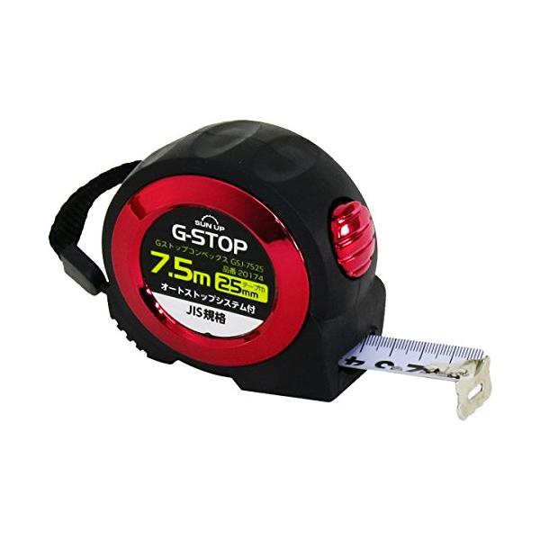 GSJ-7525-/7.5mx25mm巾/GSJ-7525・Size:7.5mx25mm巾Style:GSJ-7525・JIS規格品・オートストップシステム採用・ナイロンコーティングで、目盛長持ち・テープ巾;25mm テープ長さ;7.5m