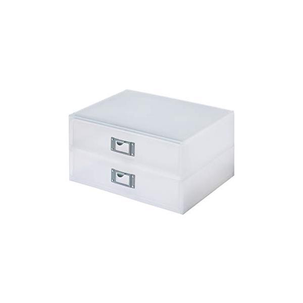 04)引出し浅型2段03)ホワイト半透明/02)ワイドA4ヨコ/LM-52R・Color:03)ホワイト半透明Size:02)ワイドA4ヨコStyle:04)引出し浅型2段PatternName:01)単品・パッケージ個数:1・本体サイズ:...