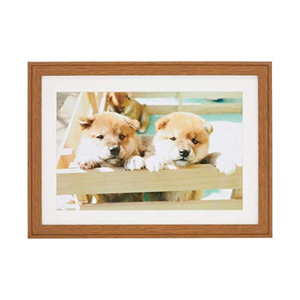 単品ブラウン/ワイド6切/407680・Style:単品・パッケージ個数:1・前面板には透明PET板(厚さ0.5mm)を採用。軽量で、破損を防ぐことができます。・木製・厚手Vカットマット台紙(厚さ1.3mm)・額縁外寸:W375×H272m...