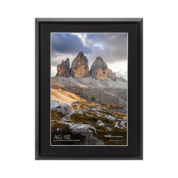 単品ブラック/ワイド4切/FAG2-BKW4・Size:ワイド4切Style:単品Color:ブラック・パッケージ個数:1・展示会等に最適なシンプルでシャープな印象のアルミ額縁・額縁外寸法 : W343×H454mm・マット外寸法 : W3...
