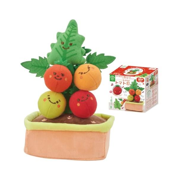 PatternName:もぎもぎトマト畑・サイズ(パッケージ)約W190×H180×D170mm・材質・本体：ポリエステル/綿 　　　 ・面ファスナー：PP・ナイロン 　　　 ・フィールドシート：紙