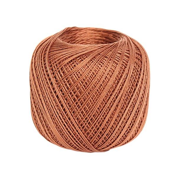 Col.738ブラウン系/-/EMMY-738・Color:ブラウン系Style:Col.738・パッケージ個数:1・素材:綿100%・対応の針:レース針0号~かぎ針2/0号・仕立:約50ｇ約218m・しなやかで細く 編みやすいレース編み用...