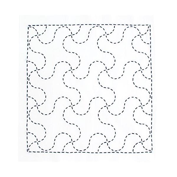 -/-/SK-268・パッケージ個数:1・セット内容：刺し子糸、図案プリント済み晒木綿(白)、刺し子針（特大）長さ48mm、カラー説明書・出来上がりサイズ：約縦34×横34cm・製作時間の目安：3〜4時間・難易度：初級者向け