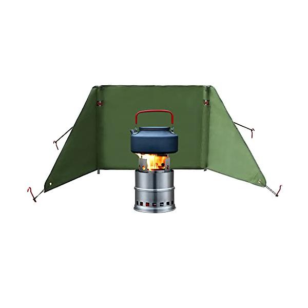 Mサイズ・Style:Mサイズ・【焚き火陣幕】展開サイズ：上部80cmｘ底部165cmｘ高さ60cm、厚さ：約0.06mm。風除け陣幕は難燃性と耐久性に優れた有機シリコンコットン帆布製を採用しています。注意点：使用の時陣幕はキャンプファイヤ...