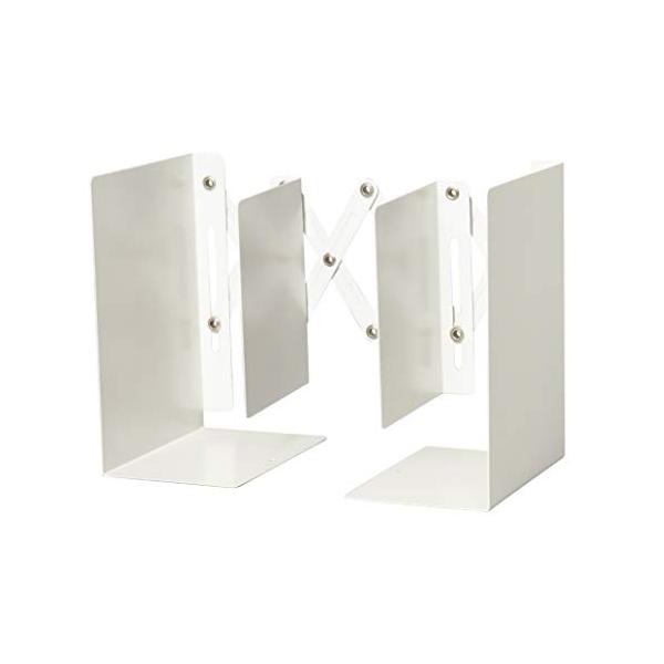 ホワイト/スタンダード/ALB-55-W・Color:ホワイトPatternName:単品・パッケージ個数:1・本体後部が「アコーディオン」のように伸縮するブックエンドです。・収納したい書籍やファイルの量にお応じて最小105mm〜最大350...