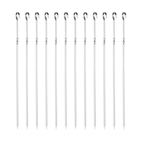 39cm/-/-・サイズ：約39×0.5cm・材質：ステンレス製の鉄串、熱伝導率が良く食材の中まで火が通りやすいです。・再利用：何度も洗って繰り返し使用できるので、竹串のようにいちいち買う必要はありません。・デザイン：具材が刺しやすいのが、...