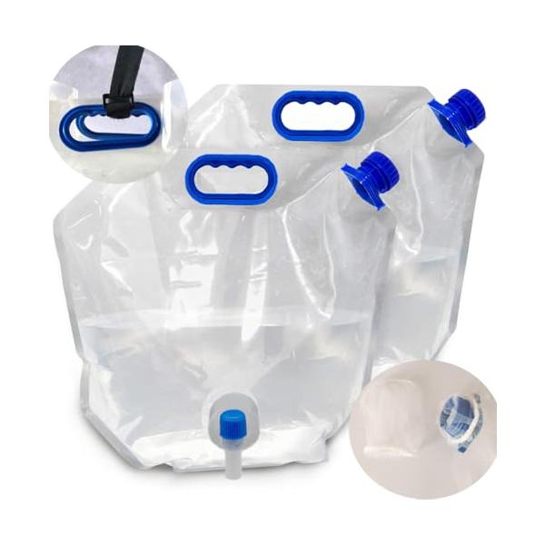 WAFBA/-/WATERBAG1・Color:WAFBA・パッケージ個数:1・【セット内容】15.5Lの折り畳み式の水タンク*2（サイズ：43cm x 48cm）、蛇口*2（水漏れ防止のアップグレード版）、長さ1mのマジックテープの固定バ...