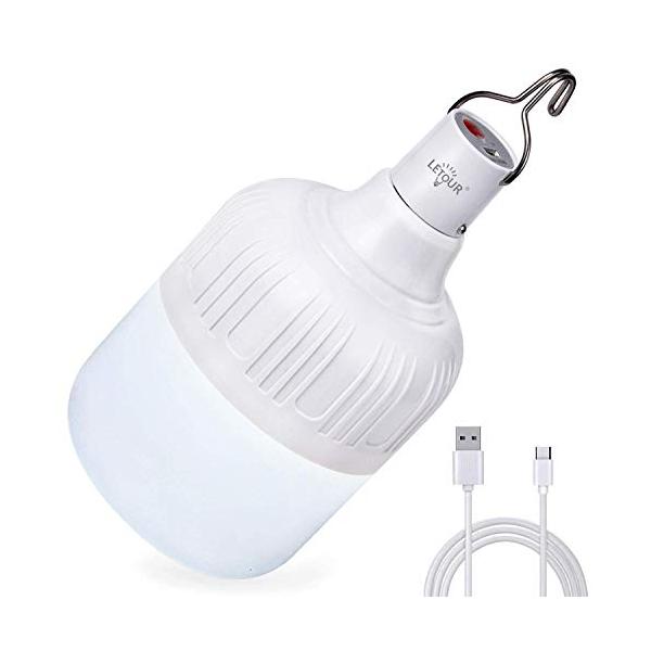 キャンプライト白い/長さは9.5 × 幅9.5 × 高さ20.0 CM/ランタン led 充電式・【超高輝度ランタン】30W（60W相当）の装飾的な調光可能な吊り下げ式のLEDランタンで、上部にフックがあり、簡単にテントや壁などに掛けること...