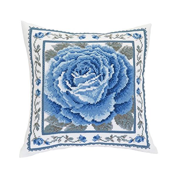 ブルーローズベージュ/-/-・Color:ベージュStyle:ブルーローズ・セット内容：25番刺繍糸、刺繍布(オリムパスNo.3000布ジャバクロス中目)、刺繍針、図案付説明書・用意するもの：はさみ、糸またはテープ、アイロン・出来上がりサイ...