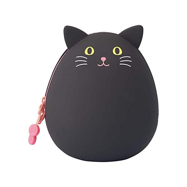 クロネコ/BIG/A7783-3・Size:BIGColor:クロネコ・パッケージ個数:1・【商品】 立てて置けるたまご型のポーチ・【収容】 文具小物やコスメポーチとして・【底面】 転がりにくいフラット仕様・【ファスナー部】 開閉しやすいダ...