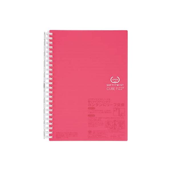 ピンク/A5/N2641-12・Color:ピンクSize:A5PatternName:単品・パッケージ個数:1・商品ソフトタッチとじ具のツイストノート・仕様A5S／24穴・リーフ枚数70枚・材質表紙／ポリプロピレン（色透明）、とじ具／ポリ...