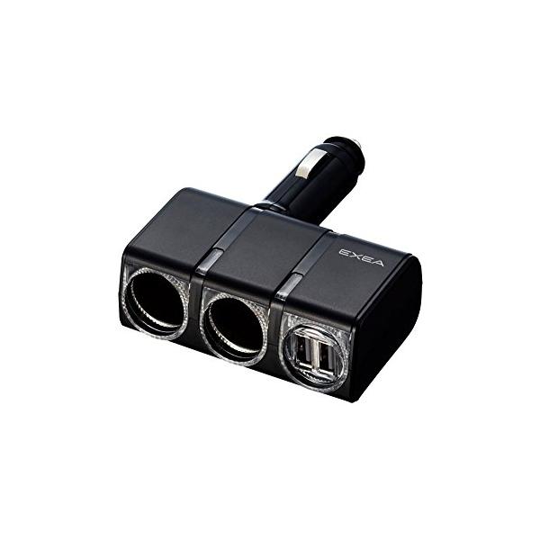 ダイレクトタイプブラック/-/EM-151・PatternName:24V増設ソケット EM-151・パッケージ個数:1・24V車にも対応した2連ソケットとUSB2ポート(合計2.4A)・USBポートは自動判別に対応したリバーシブルUSB・...