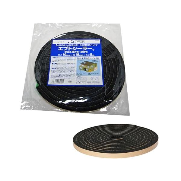 単品ブラック/厚さ10mm×幅15mm×長さ5m/10mmX15mmX5m・Size:厚さ10mm×幅15mm×長さ5mStyle:単品・パッケージ個数:1・主成分:EPDMゴム・粘着剤:アクリル系粘着剤・優れた耐熱性・耐候性・耐久性・発泡...