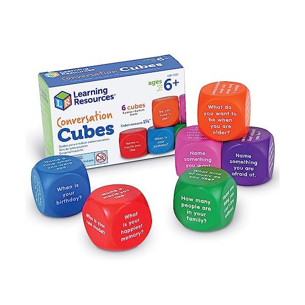 -/本体サイズ:約 4cm角/LER7300・パッケージ個数:1・世界100カ国以上で愛されるラーニング リソーシズ(Learning Resources)社の英会話サイコロ(Conversation Cubes)は、サイコロで出たお題で会...
