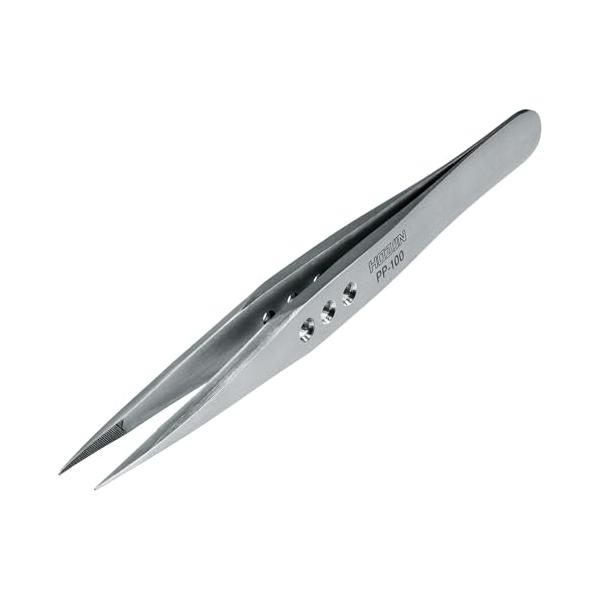 先端幅:0.6mm(ストレート)シルバー/先端幅:0.6mm(ストレート)/PP-100・Style:先端幅:0.6mm(ストレート)・パッケージ個数:1・強くつかんでもしなりがなく、つかんだ感触がしっかりと手に伝わる強力型ピンセット。板厚...