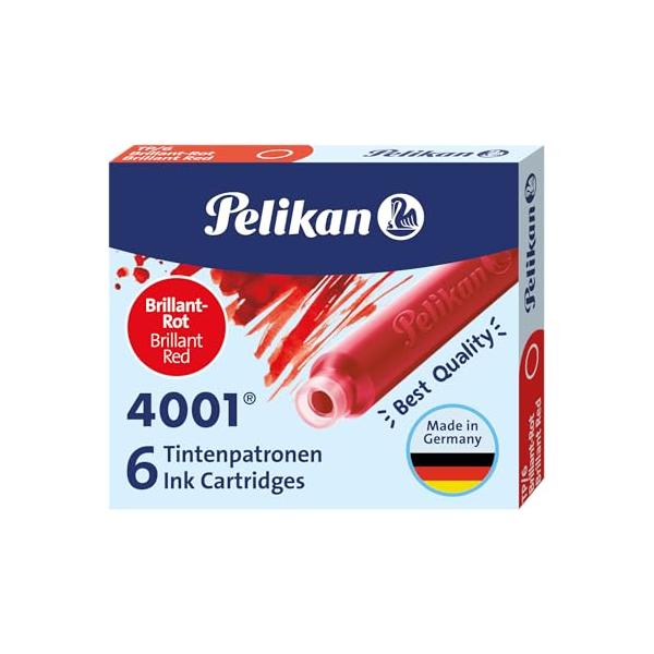 カートリッジインクレッド/6本入/301192・Color:レッドSize:6本入Style:カートリッジインク・パッケージ個数:1・Pelikan Ink 4001 カートリッジインク・品番：TP/6Red・色：レッド・入数：6本・ペリカ...