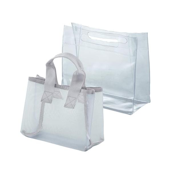 オシャレクリア/クリアバッグ/約165(全高200)×230×90mm メッシュバッグ/約150×200×90mm/163343・Color:クリア・パッケージ個数:1・使い方入浴グッズ(シャンプー 洗顔 サウナハット カミソリ ボディータ...