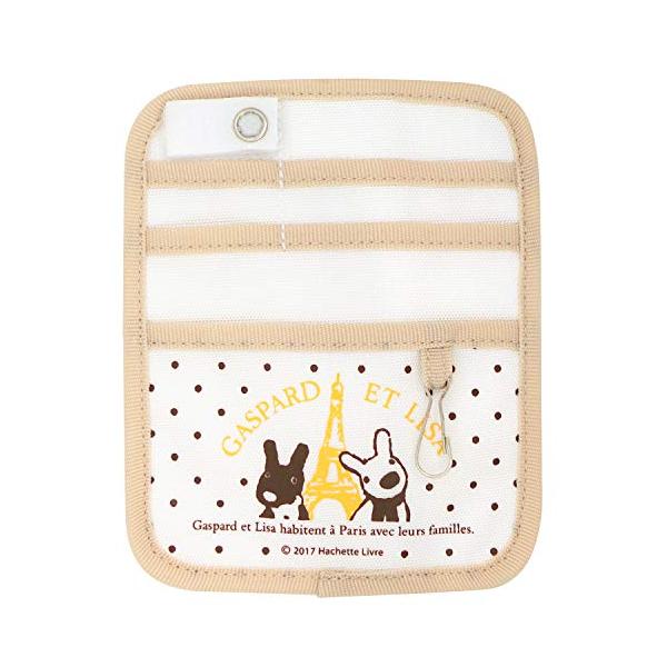 ベージュ/約13×16×0.5cm/ST-ZG0006・パッケージ個数:1・ポケット×5、カラビナ×1、ファスナーテープ×1