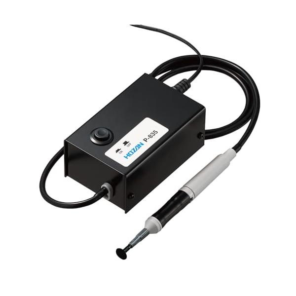 電動タイプ-/-/P-835・Style:電動タイプ・パッケージ個数:1・静電気対策ピックアップツール。電動タイプ。手袋をしたままでも使用できます。・電動ポンプで対象物を吸着させるため、スムーズな作業が可能です。稼働音45ｄB以下なので、静...